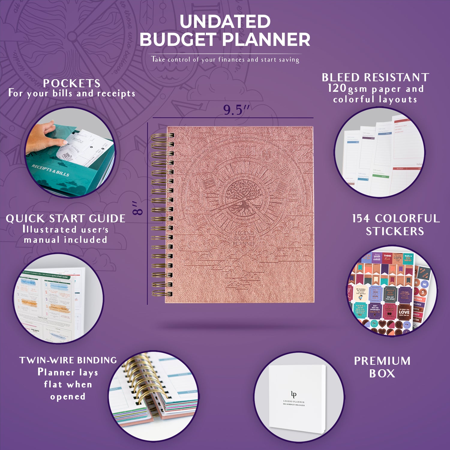 Budget Planner & Bill Organizer with Pockets – LEGEND