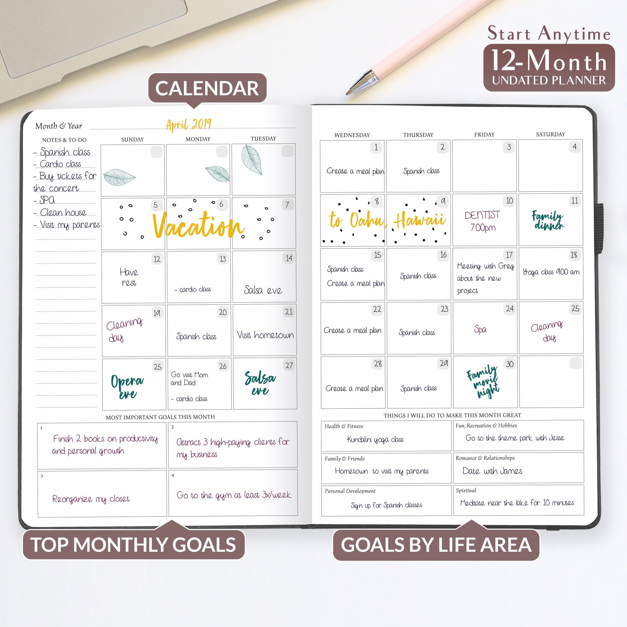 Weekly Undated Planner – LEGEND