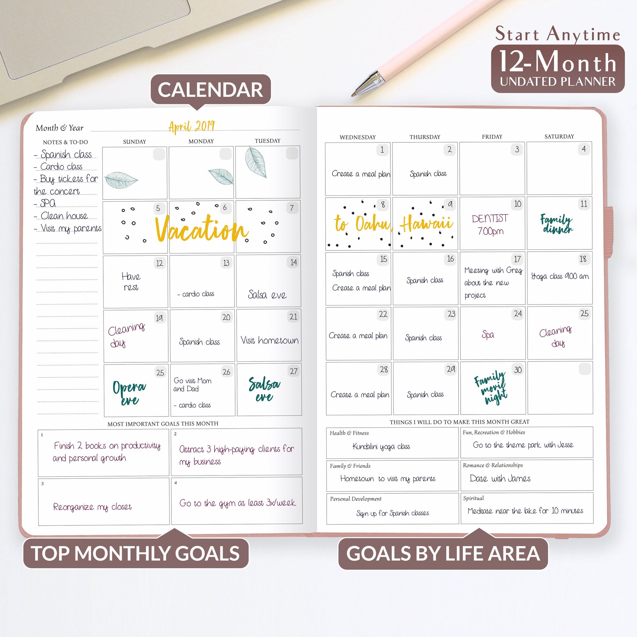 Weekly Undated Planner – LEGEND