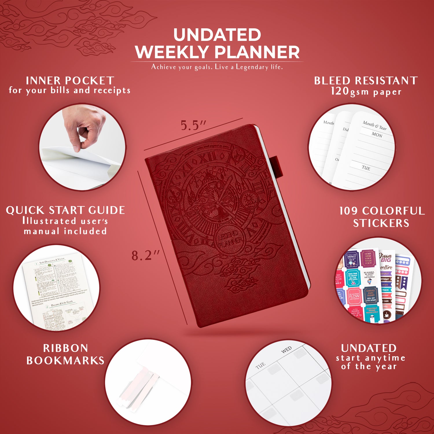 Weekly Undated Planner – LEGEND